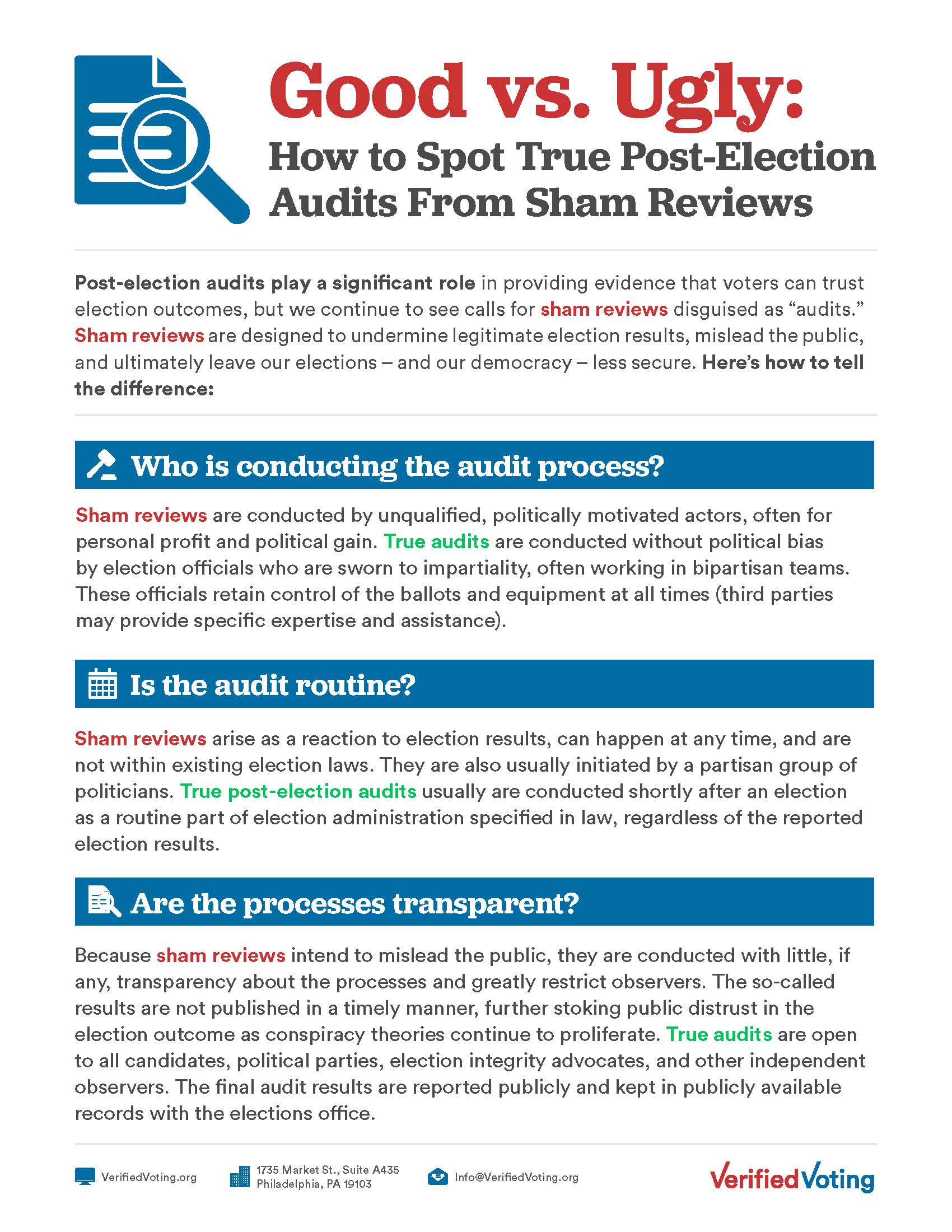 Good vs. Ugly: How to Spot True Post-Election Audits From Sham Reviews ...