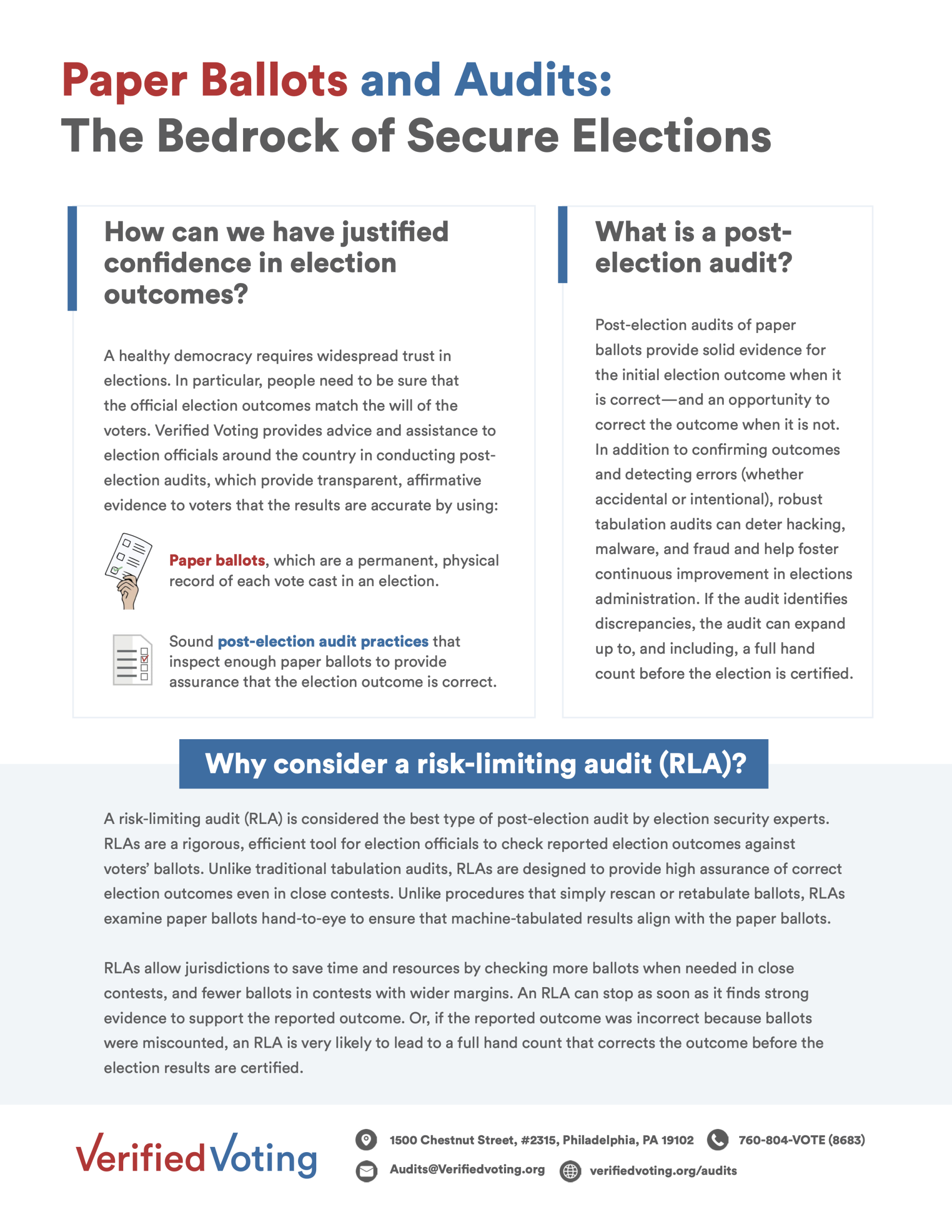 Paper Ballots and Audits: The Bedrock of Secure Elections – Verified Voting